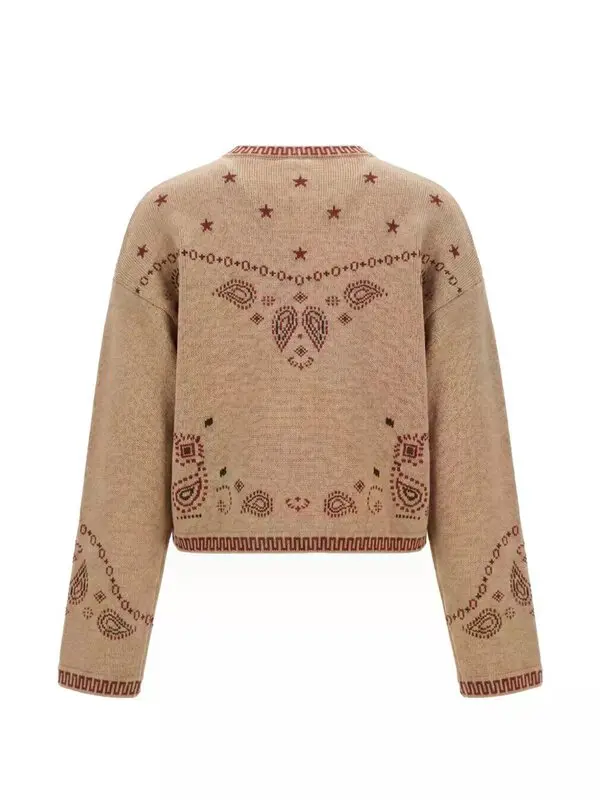 Alanui Bandana Jacquard Paisley-intarsia Wool Cardigan