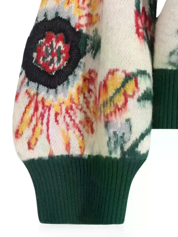 Sacai Floral-intarsia Wool Sweater