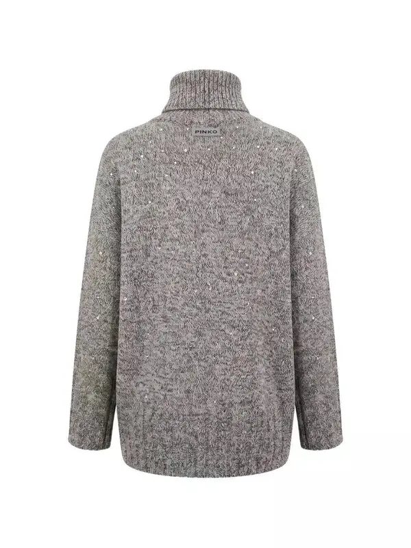 Pinko Dresda Sequin-embellished Roll-neck Sweater - Grey