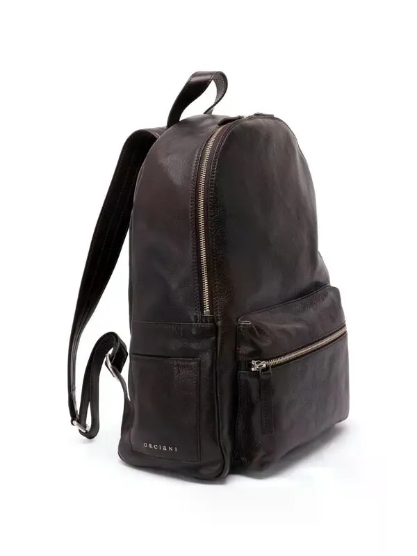 Orciani Lagoon Leather Backpack - Brown