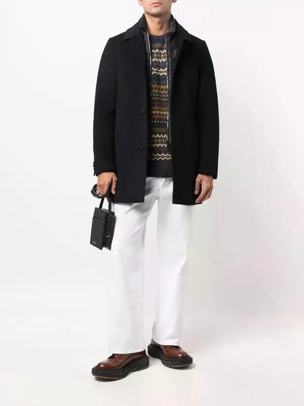 MOORER Layered Single-breasted Wool Coat