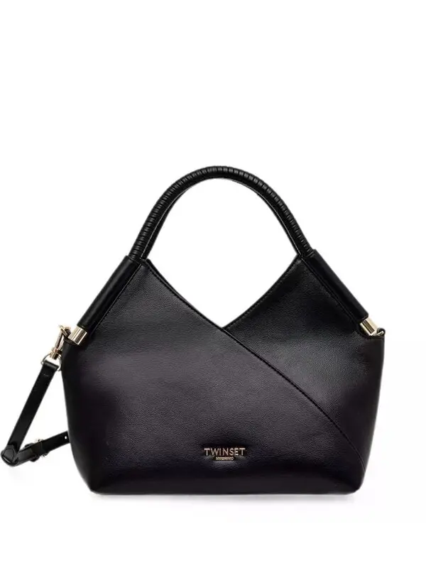 TWINSET Logo-plaque Asymmetric Tote Bag - Black
