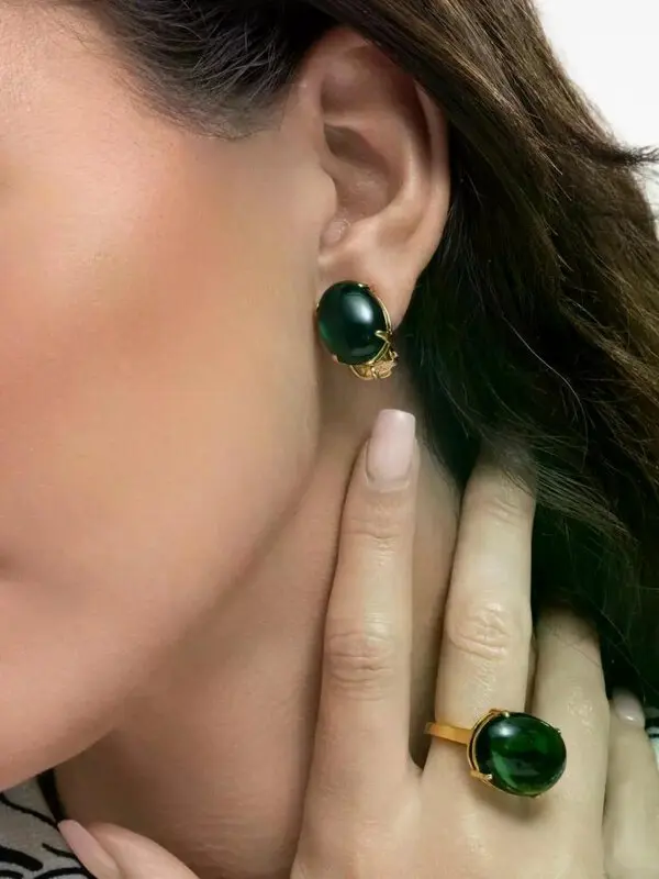 BOUNKIT JEWELRY Quartz Cabochon Earrings