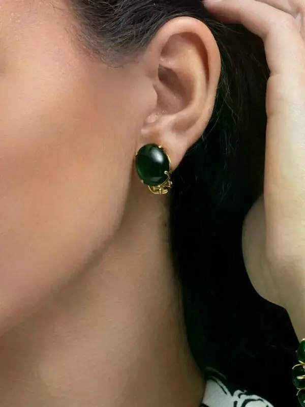 BOUNKIT JEWELRY Quartz Cabochon Earrings