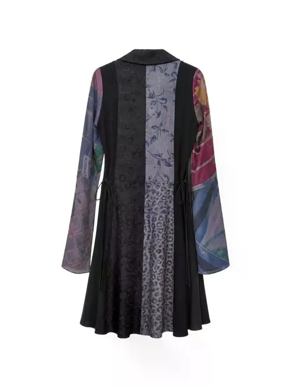 MARINE SERRE Arthropoda Patchwork Shirt Mini Dress - Black
