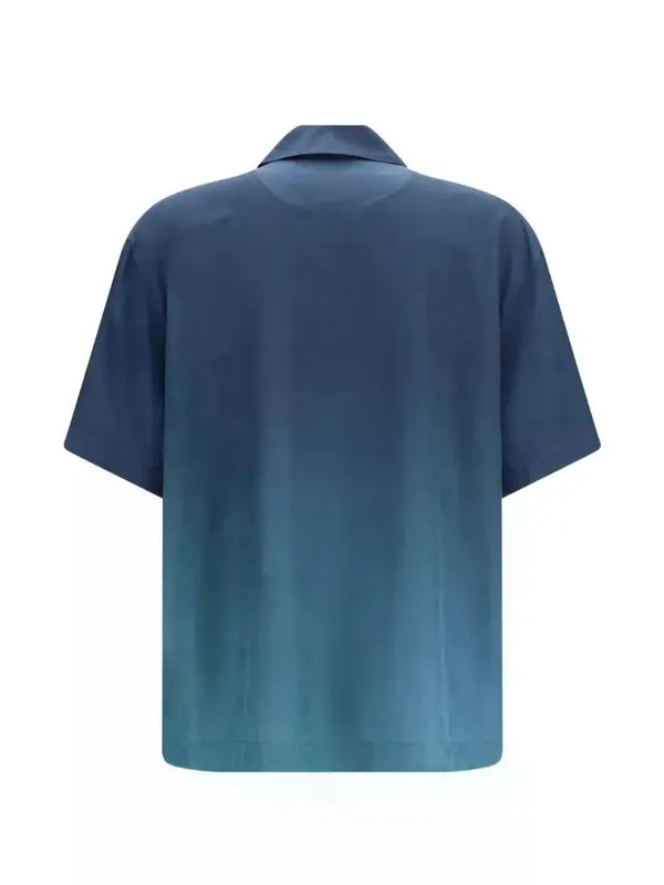 Off-White Arrow Monogram Gradient-effect Jacquard Bowling Shirt - Blue