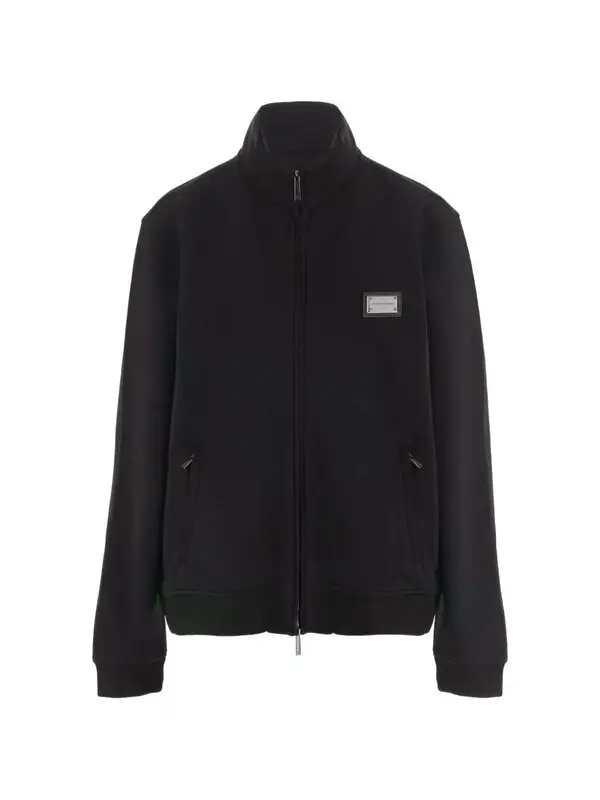 Emporio Armani Logo-plaque Zip-up Sweater - Black