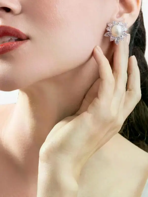 FANTASIA BY DESERIO Pearl Marquise-cut Earrings