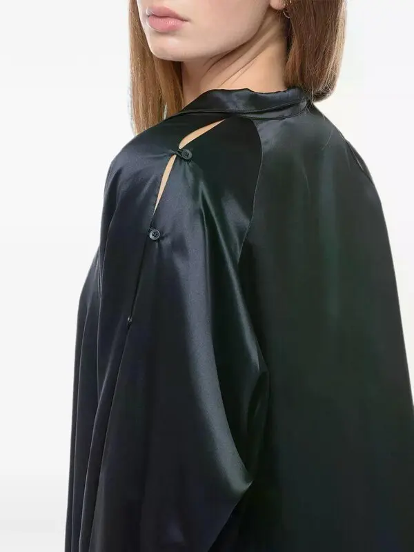 COGO Button-detail Silk Shirt