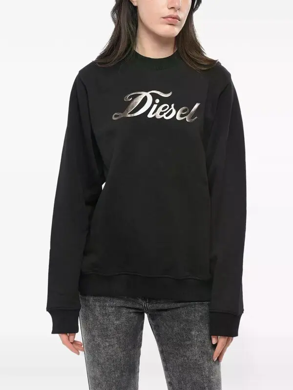 DIESEL® Logo-print Brushed Sweatshirt - Black