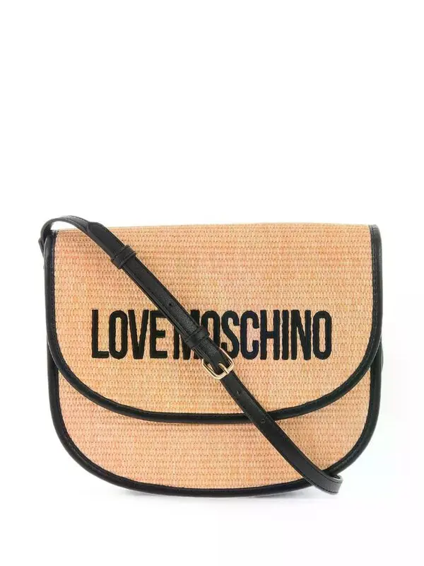 Moschino Logo-embroidered Cross Body Bag - Neutrals