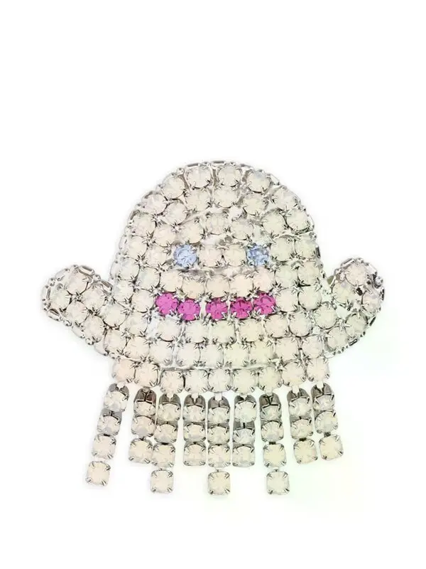 Lisa C Crystal-embellished Ghost Brooch - Silver