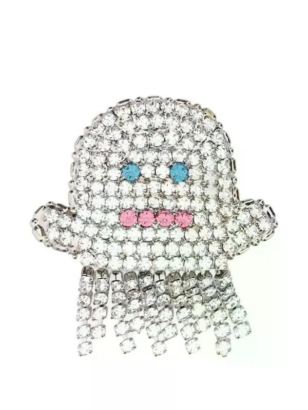 Lisa C Crystal-embellished Ghost Brooch - Silver