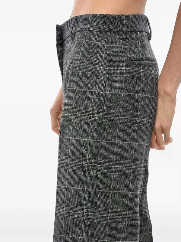True Royal Belt-loop Checked Trousers - Grey