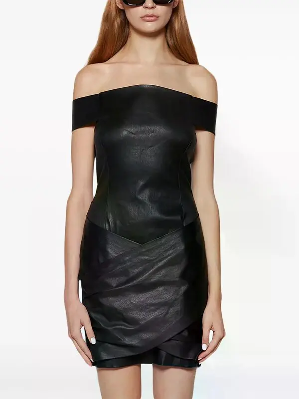 Givenchy Draped Leather Mini Dress
