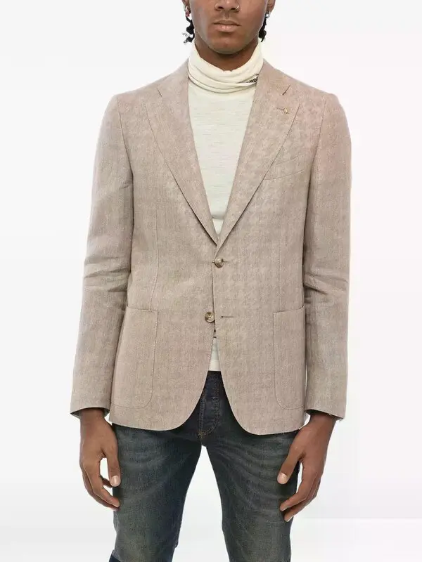 Corneliani Jacquard Single-breasted Blazer - Neutrals