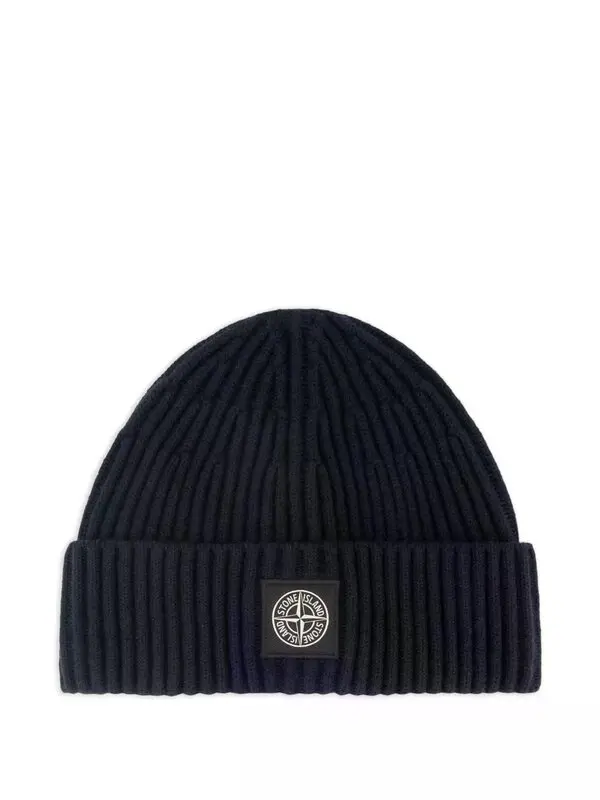 Stone Island Ribbed-knit Beanie Hat - Blue