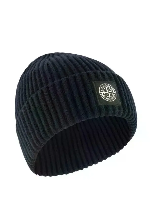 Stone Island Ribbed Knit Beanie Hat
