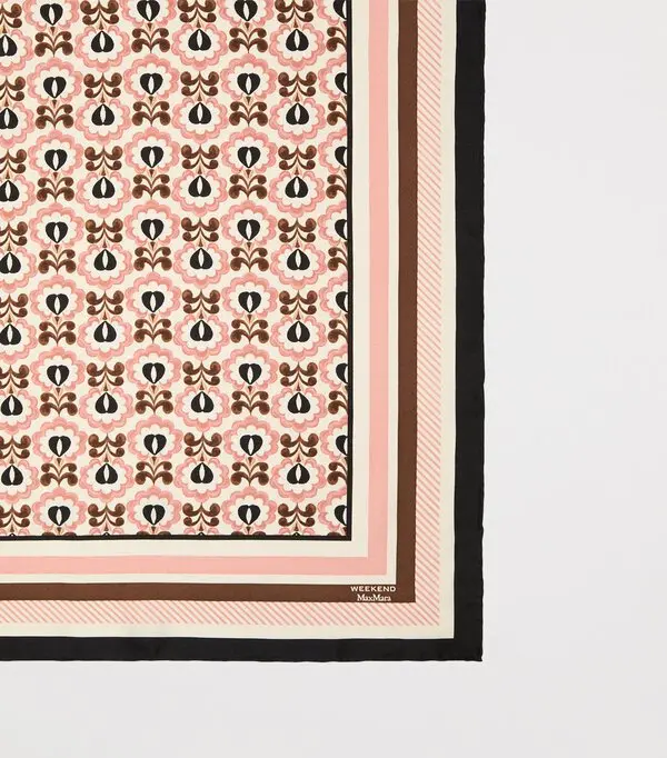 Max Mara Silk Geometric Print Scarf