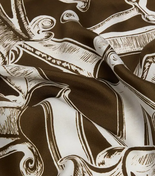 Max Mara Silk Logo Scarf