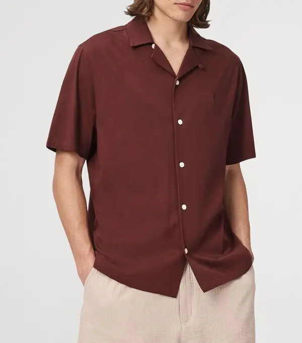 ALLSAINTS Organic Cotton Hudson Shirt - Red