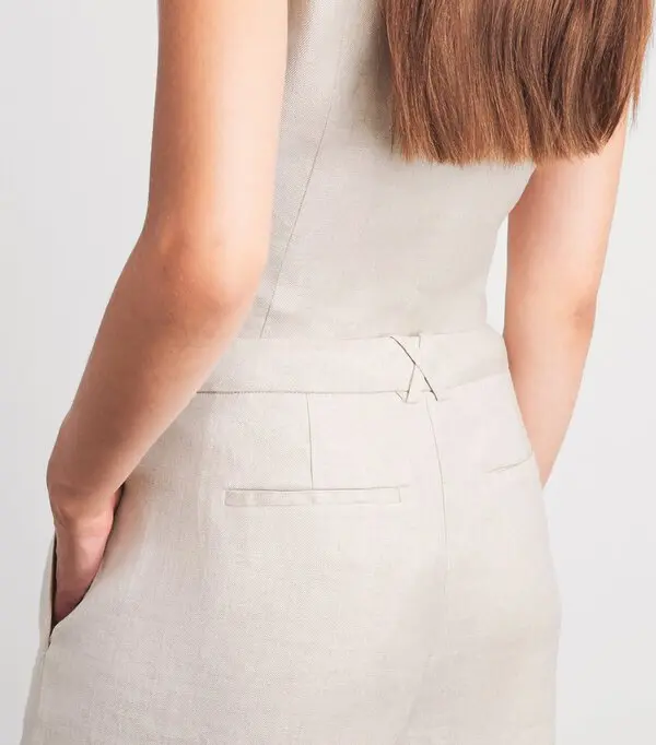 TOCCIN Linen-blend Elowen Trousers With Bow-tie Ankle Detail