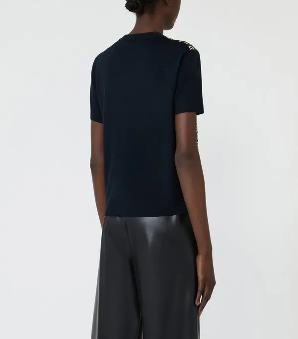 Max Mara Wool-silk Geometric T-shirt