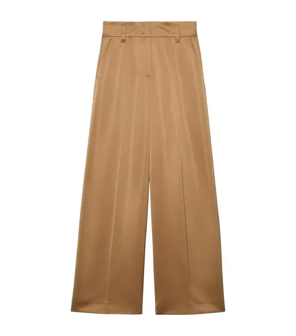 Max & Co. Satin Wide-leg Trousers - Beige