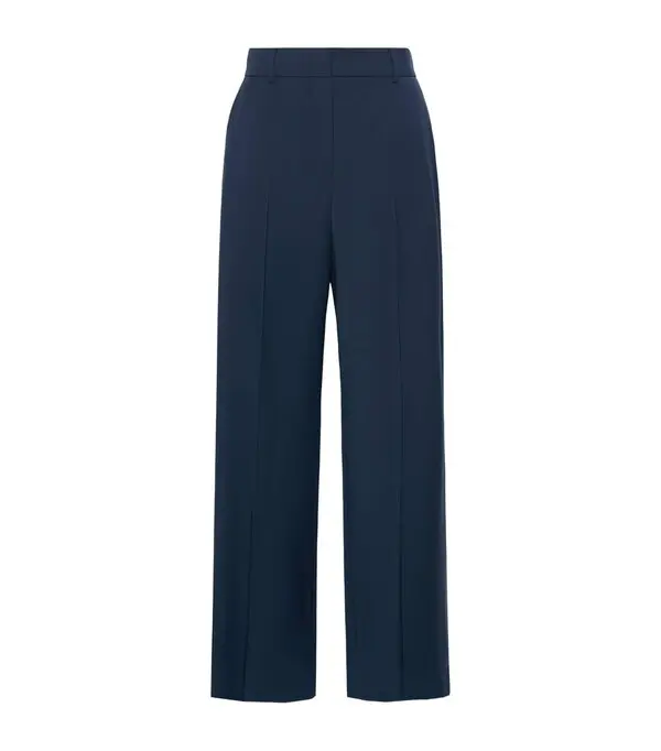 Max Mara Virgin Wool Straight-leg Trousers - Navy