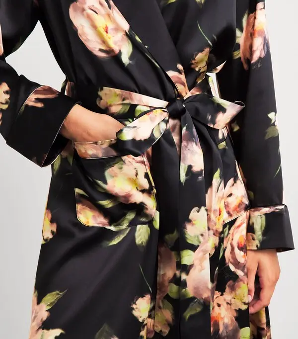 Harrods Silk Midnight Rose Night Robe