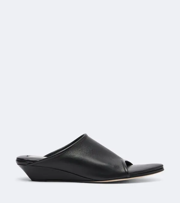 CHRISTEN Stretch Leather Wedge Mules