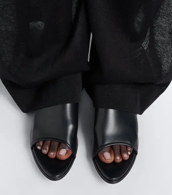 CHRISTEN Stretch Leather Wedge Mules