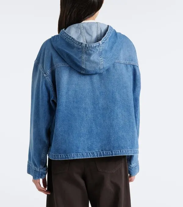 Moncler Ecrevisse Layered Denim Down Jacket
