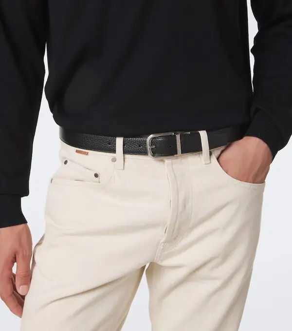 LARDINI Leather Belt - Black