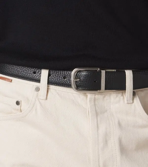 LARDINI Leather Belt - Black
