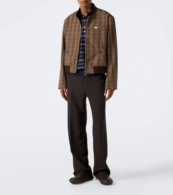 WALES BONNER Beam Striped Wool Polo Sweater