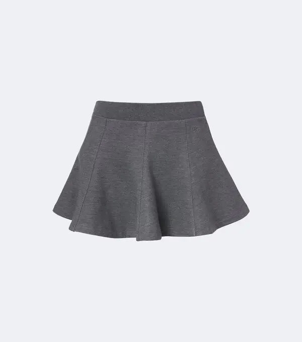 Gucci Double G Cotton And Silk Miniskirt - Grey