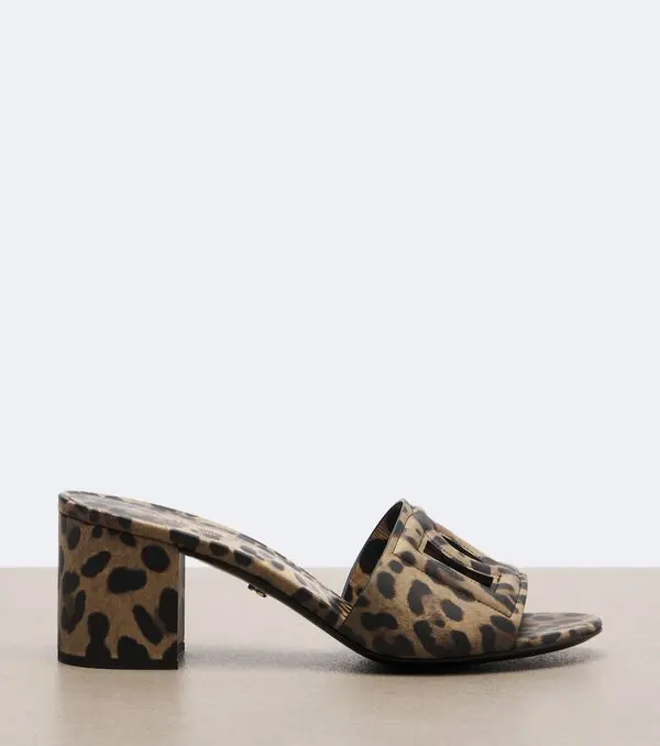 Dolce & Gabbana Dg Leopard-print Leather Mules