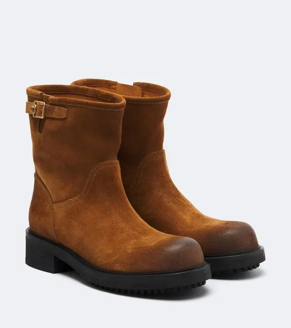 Versace Suede Ankle Boots - Brown