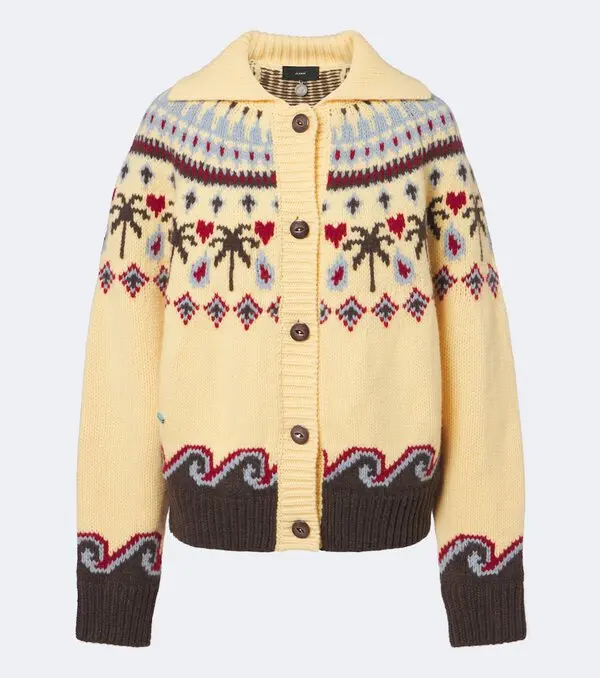 Alanui Sweet Winter Virgin Wool Cardigan - Yellow
