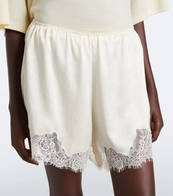 Citizens Of Humanity Lace-trimmed Satin Shorts - White