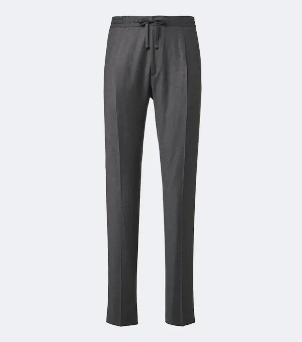 LARDINI Wool And Cashmere Slim Pants - Grey