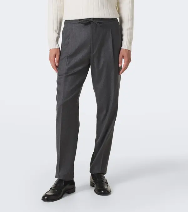 LARDINI Wool And Cashmere Slim Pants