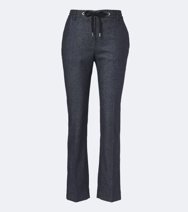 Eleventy Wool-blend Tapered Pants - Blue