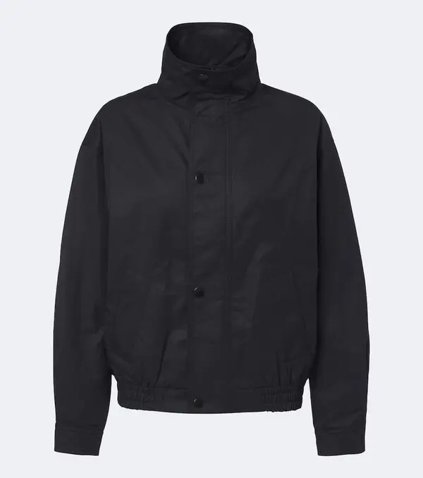 NILI LOTAN Klaire Cotton-blend Bomber Jacket - Black