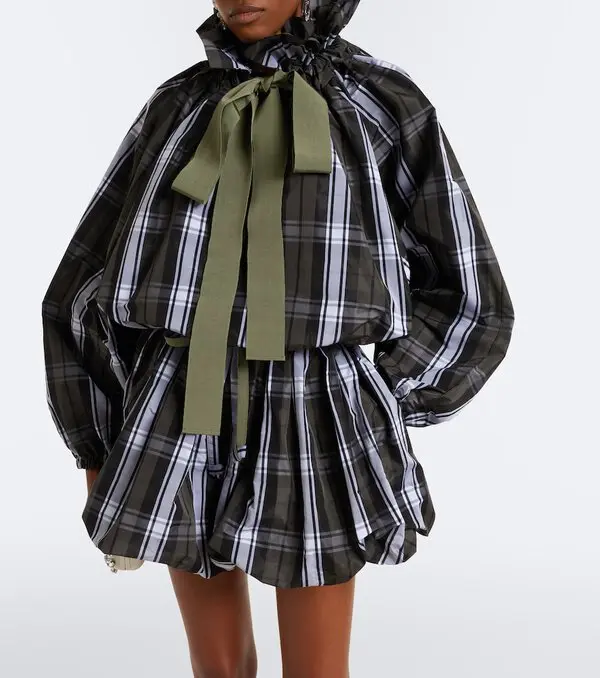 PATOU Bow-detail Checked Top