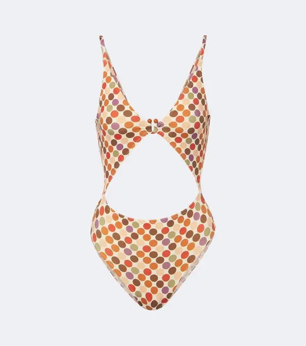 ERES Nightlife Cutout Polka-dot Swimsuit - Multicoloured