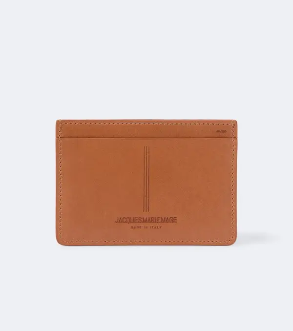 JACQUES MARIE MAGE Theodore Leather Card Holder - Brown