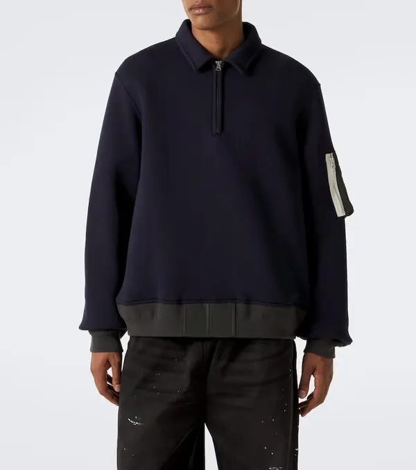 Sacai Cotton-blend Polo Sweatshirt