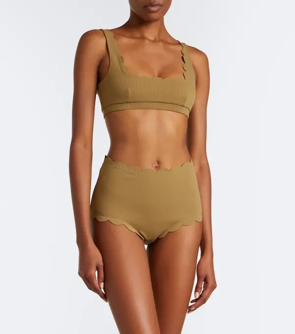 Marysia Mini Palm Springs Scalloped Bikini Top - Beige